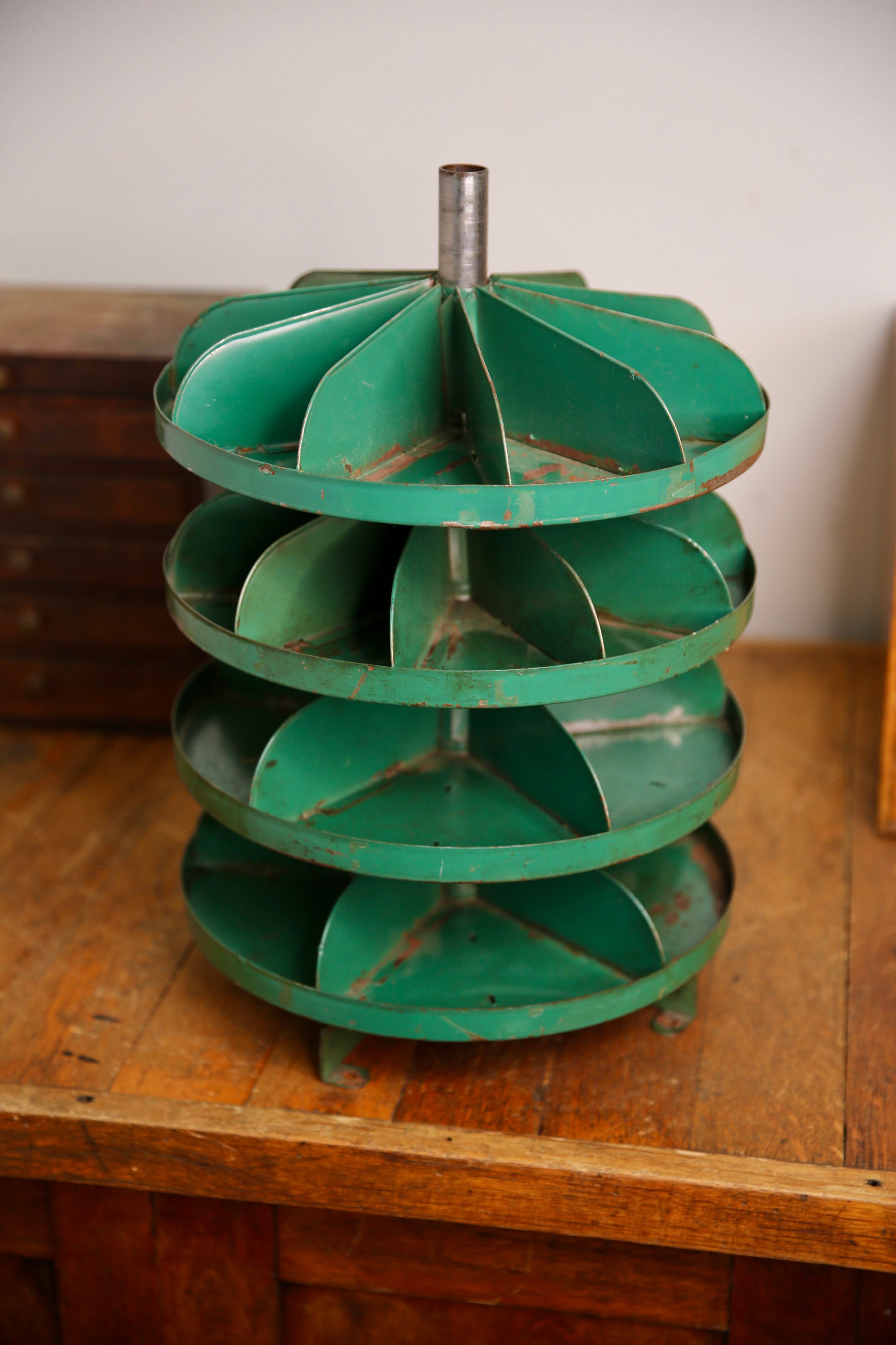 Vintage Industrial Rotating Parts Tool Bin Metal Countertop Shop ...