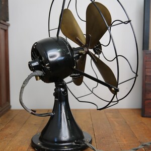 Antique Peerless Front Oscillating Electric Motor Fan 16" Brass Blade ...