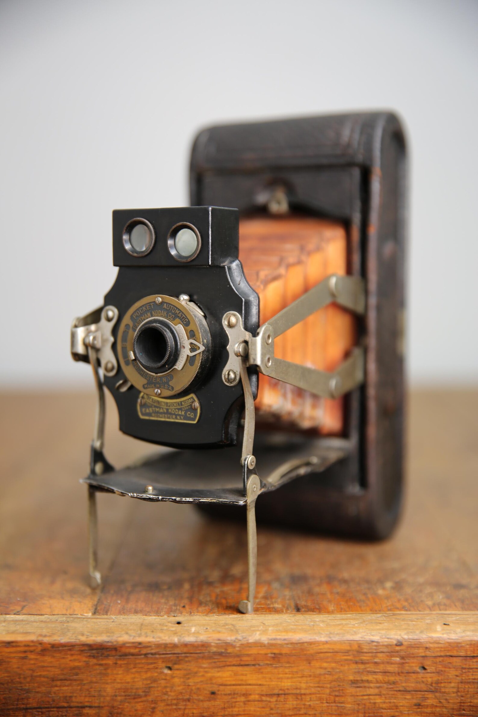 Antique Kodak Folding Pocket 1A Camera Red Bellows Dual View Finder ...
