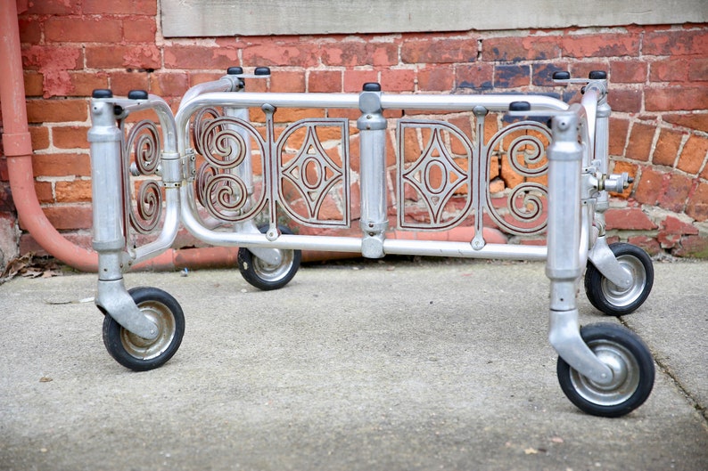 Vintage Funeral Folding Cart Trolley Coffin Stand Casket Coffee Table ...