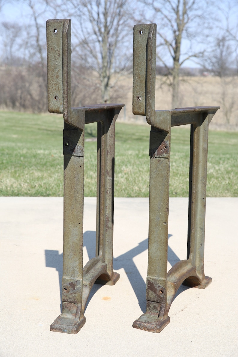 Antique Cast Iron Table Legs Industrial Workbench Desk Kitchen Island ...