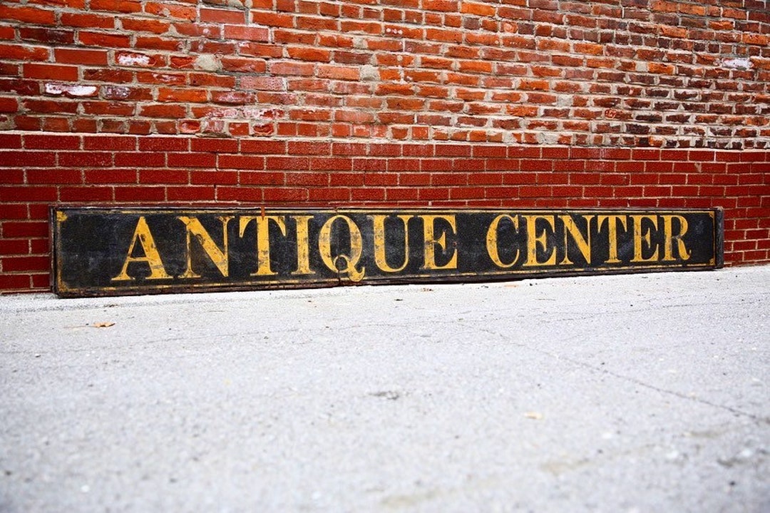 Original Antique Center Smaltz Painted Wood Sign Gold Leaf Paint 12ft ...