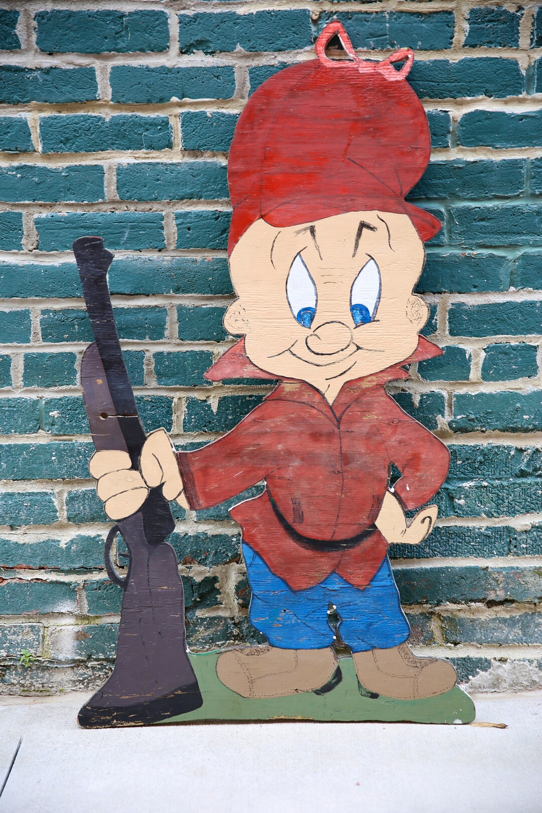 Vintage Elmer Fudd Duck Hunter Hunting Season Wood Sign Cartoon Shotgun ...