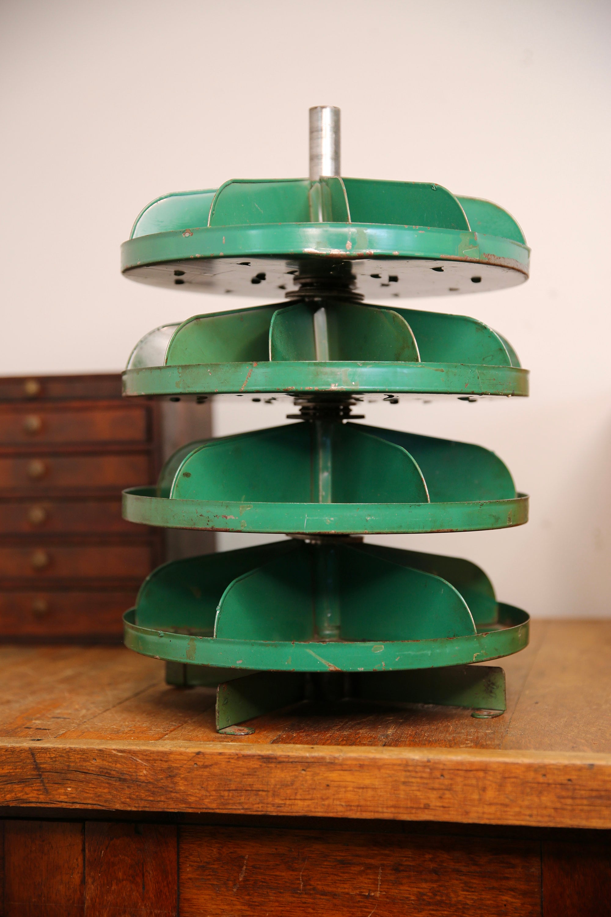 Vintage Industrial Rotating Parts Tool Bin Metal Countertop Shop ...