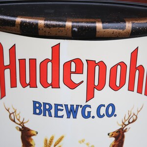 Vintage HUDEPOHL Beer Advertising Sign Cincinnati Brewery Stag Deer ...