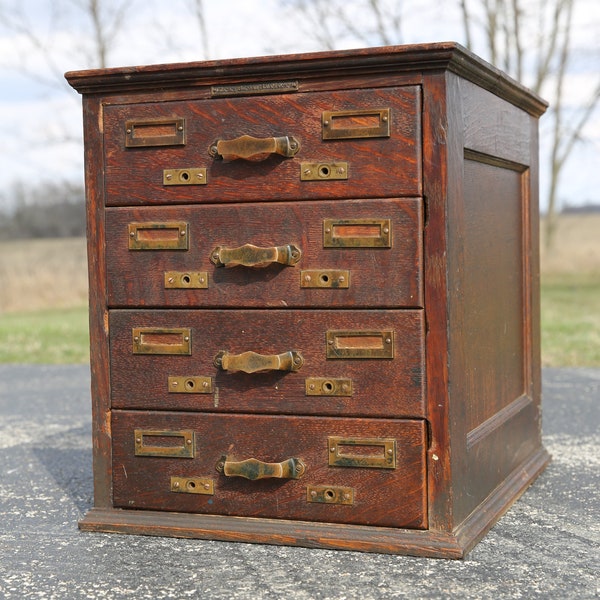 Antique Oak Card Catalog Cabinet - Etsy