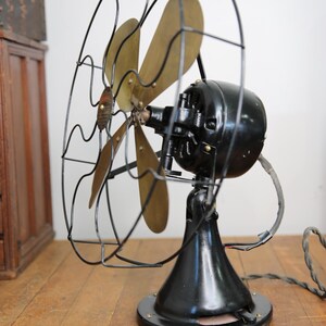 Antique Peerless Front Oscillating Electric Motor Fan 16" Brass Blade ...