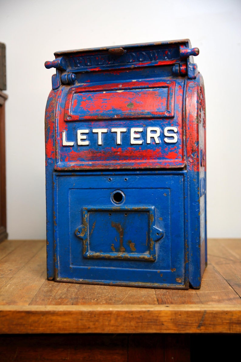 Antique 1940 USPS Cast Iron Mailbox US Post Office Original Carlisle ...