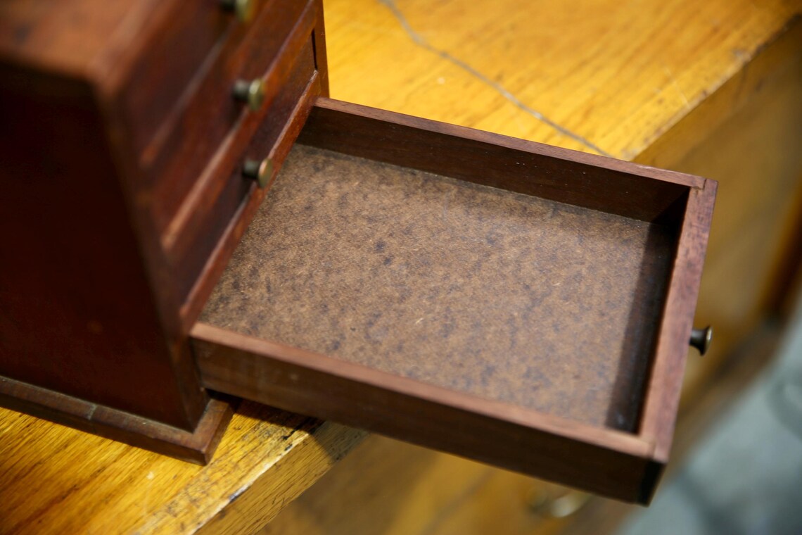 Antique Optometrist Apothecary Cabinet Wood Tool Box Eyeglass Display ...