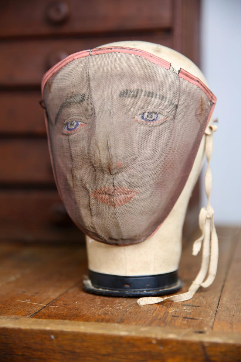 Antique Wire Mesh Odd Fellows Mardi Gras Carnival Mask Halloween ...