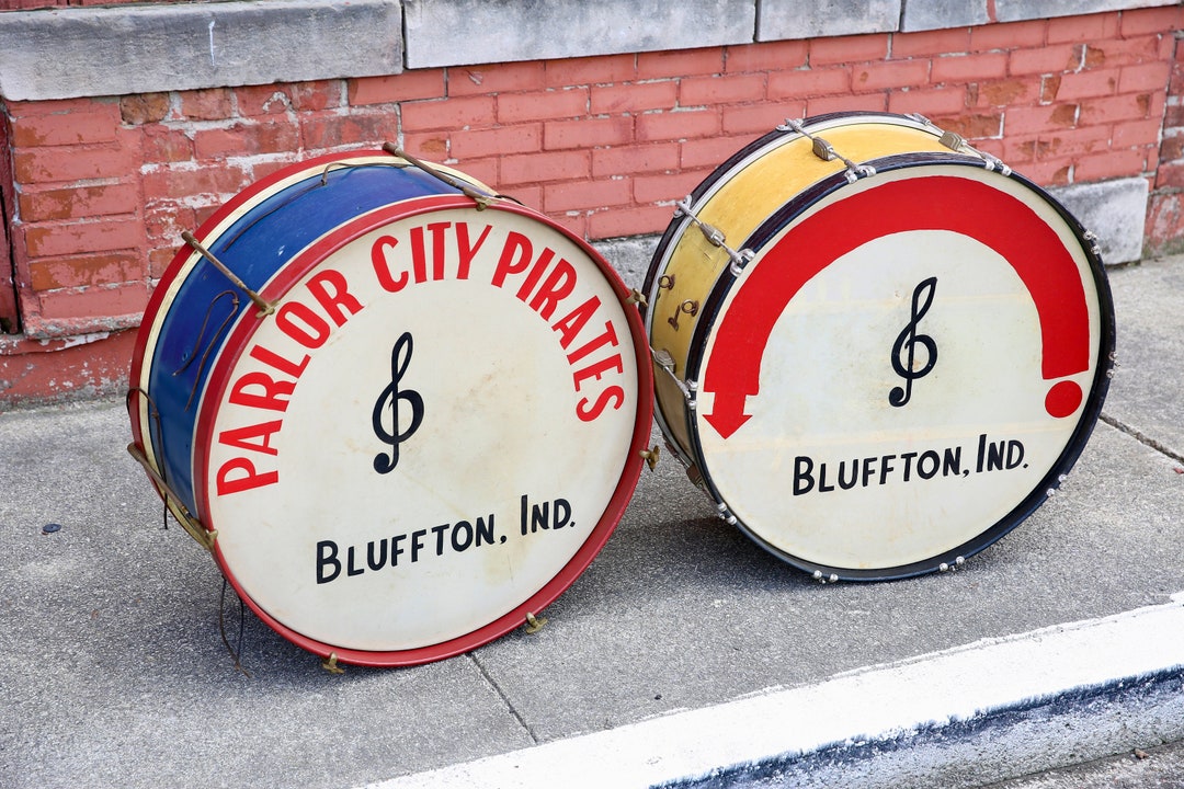 2 Vintage Bass Kick Wood Drums Leedy Ludwig Antique Instrument Band ...