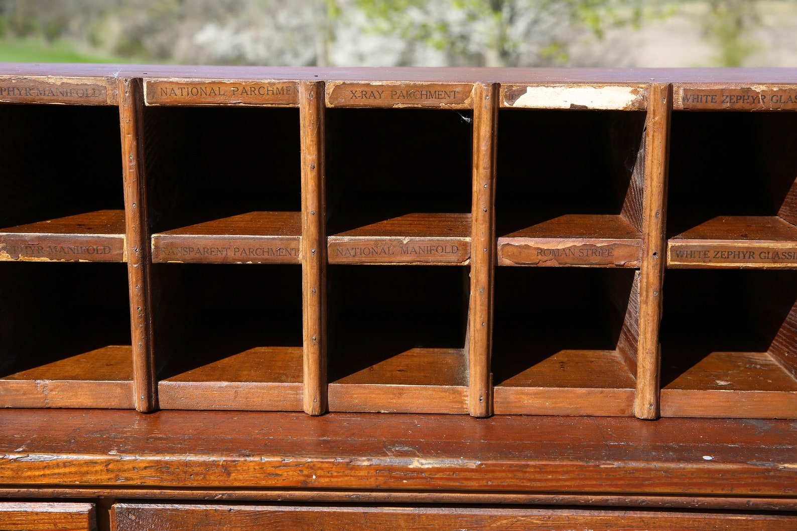 Vintage Wood Cubby Apothecary Cabinet Mailbox Parts Bin Storage ...