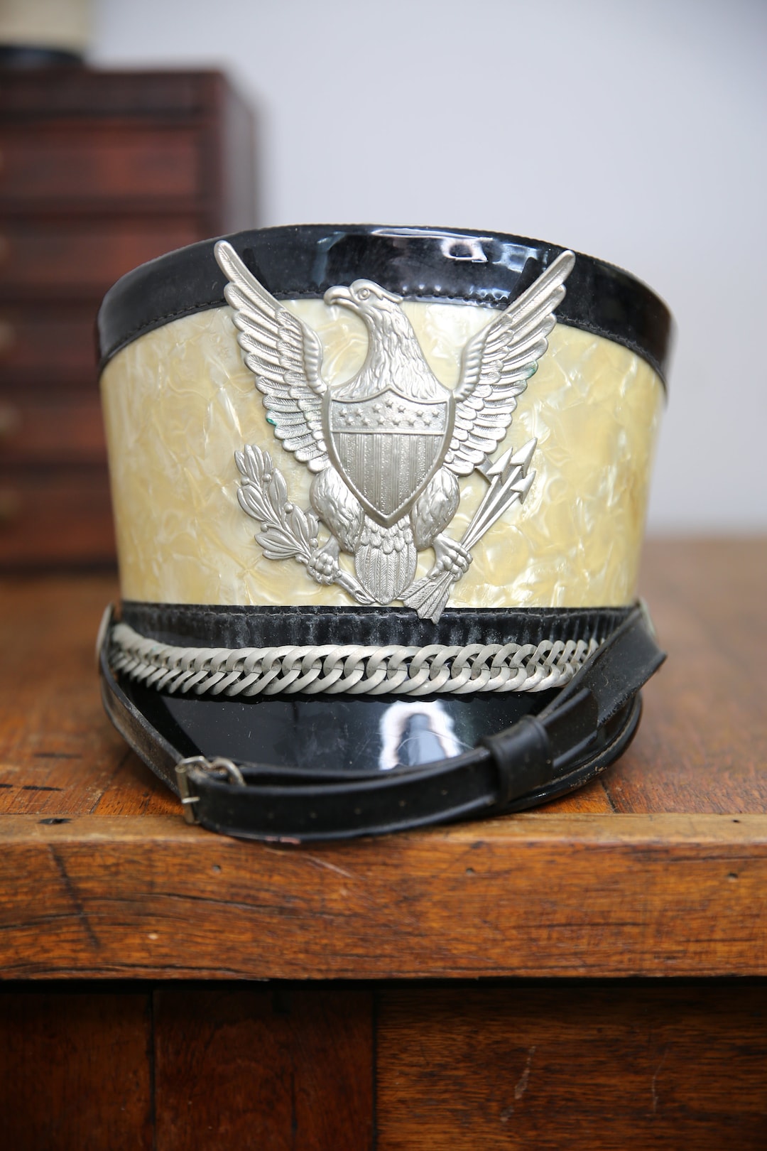 Vintage WWII US Military Shako Hat Drum Major Marching Band Original ...