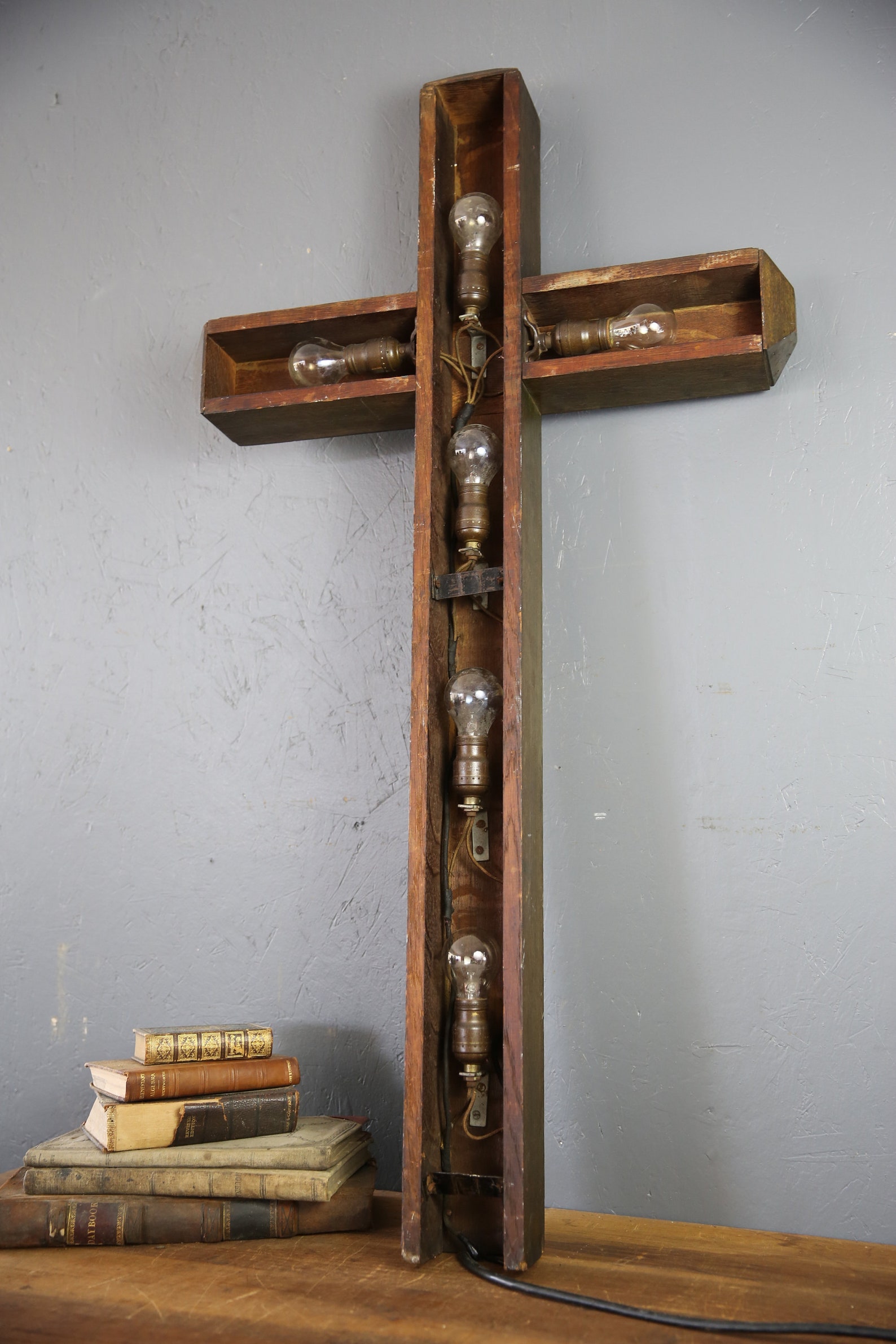 Antique Church or Funeral Home Wooden Lighted Cross Crucifix - Etsy