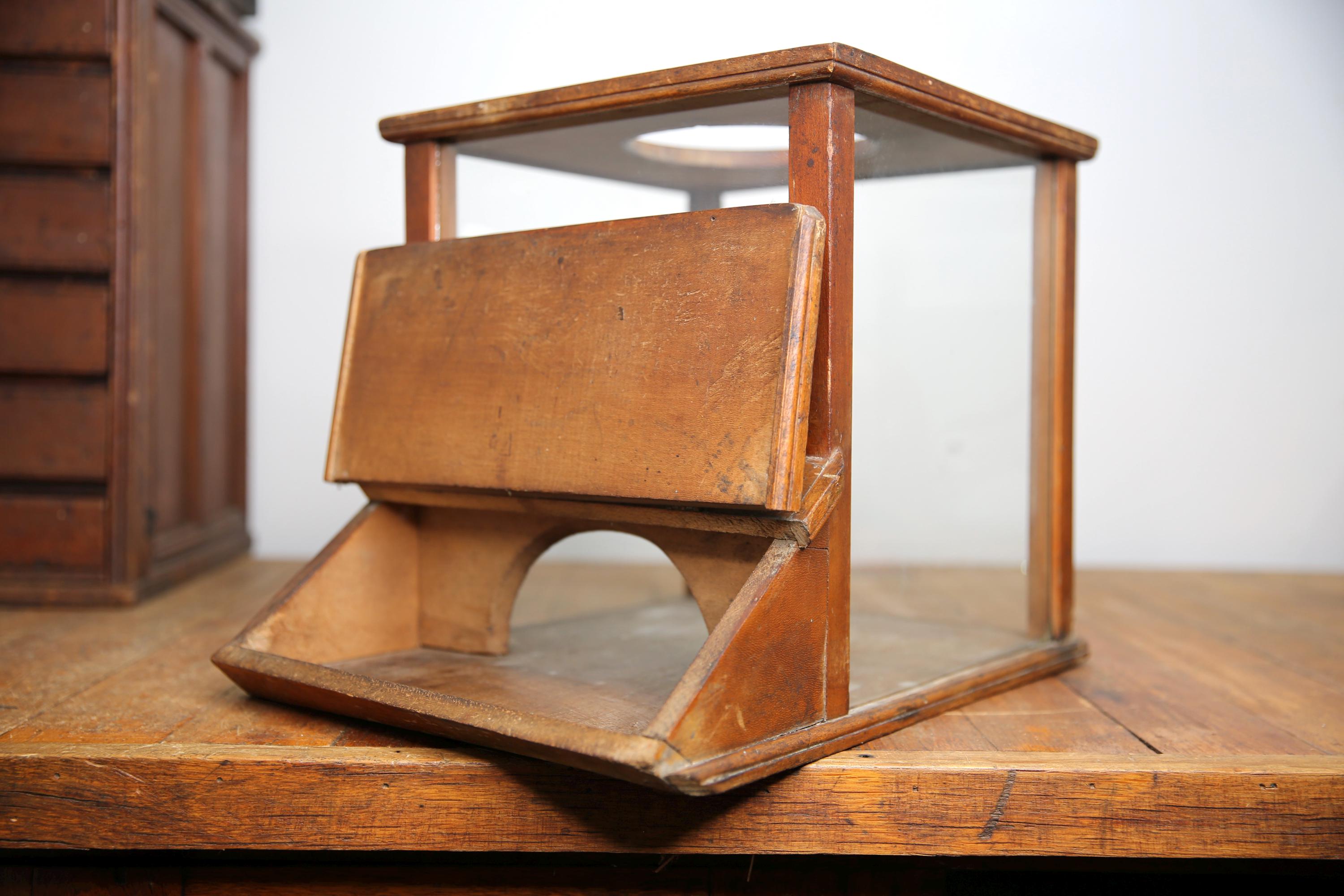 Antique Store Counter Candy Peanut Dispenser Glass Display Case Wood ...