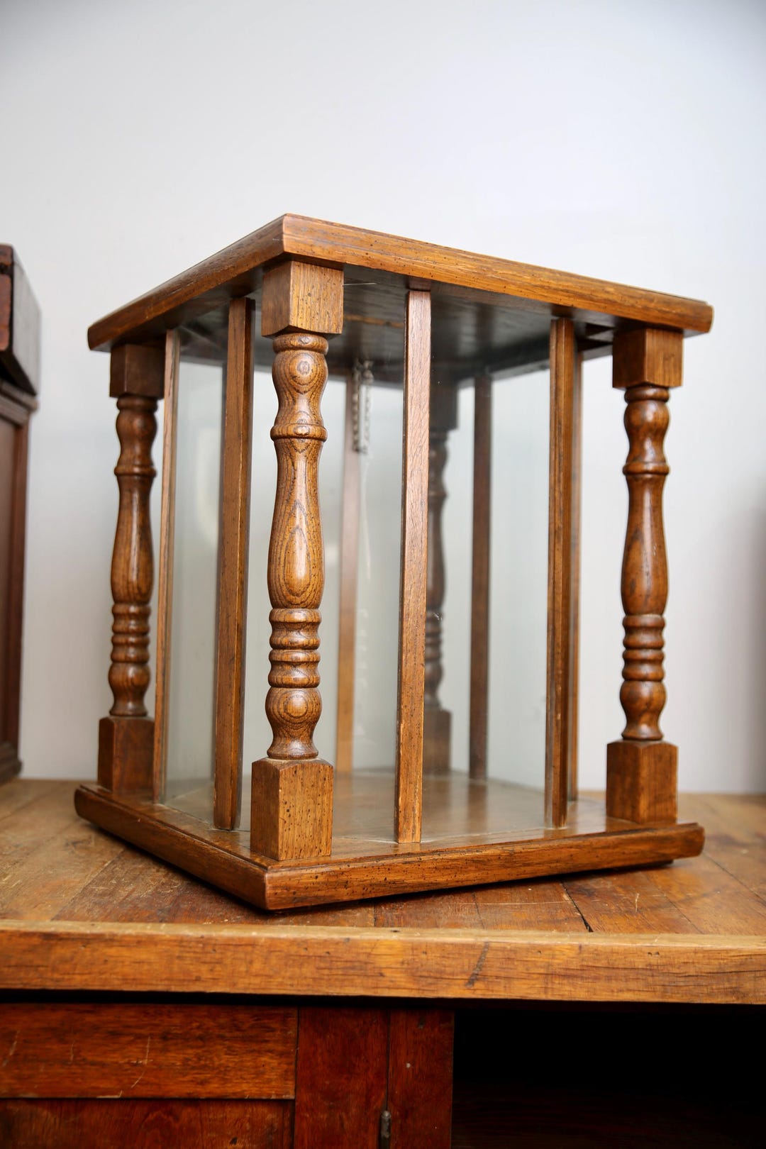 Antique Store Counter Display Case Glass Wood Cabinet Vintage Ballot ...