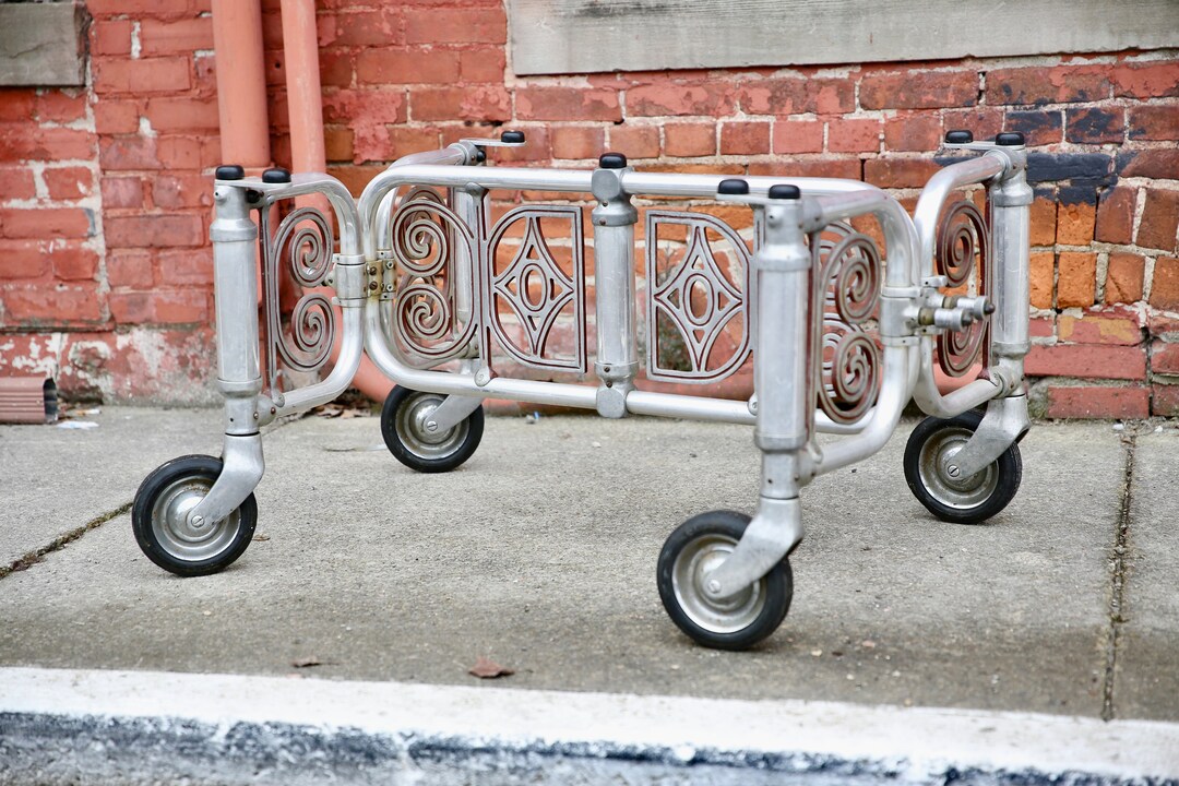 Vintage Funeral Folding Cart Trolley Coffin Stand Casket Coffee Table ...