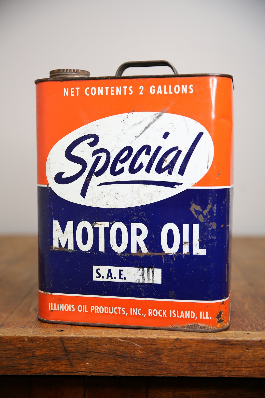 Vintage Special 2 Gallon Motor Oil Can Rare Graphic Illinois Oil ...