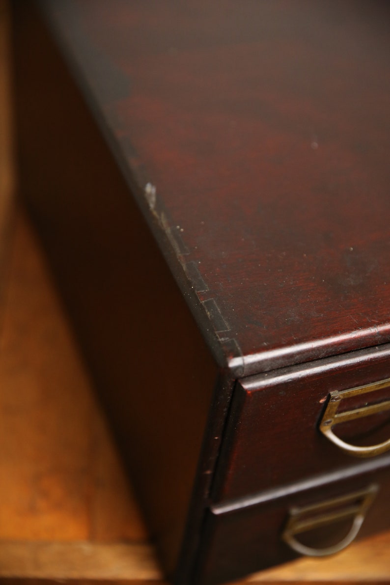 Antique Library Card Catalog 4 Drawer Index Card Wood File Cabinet ...