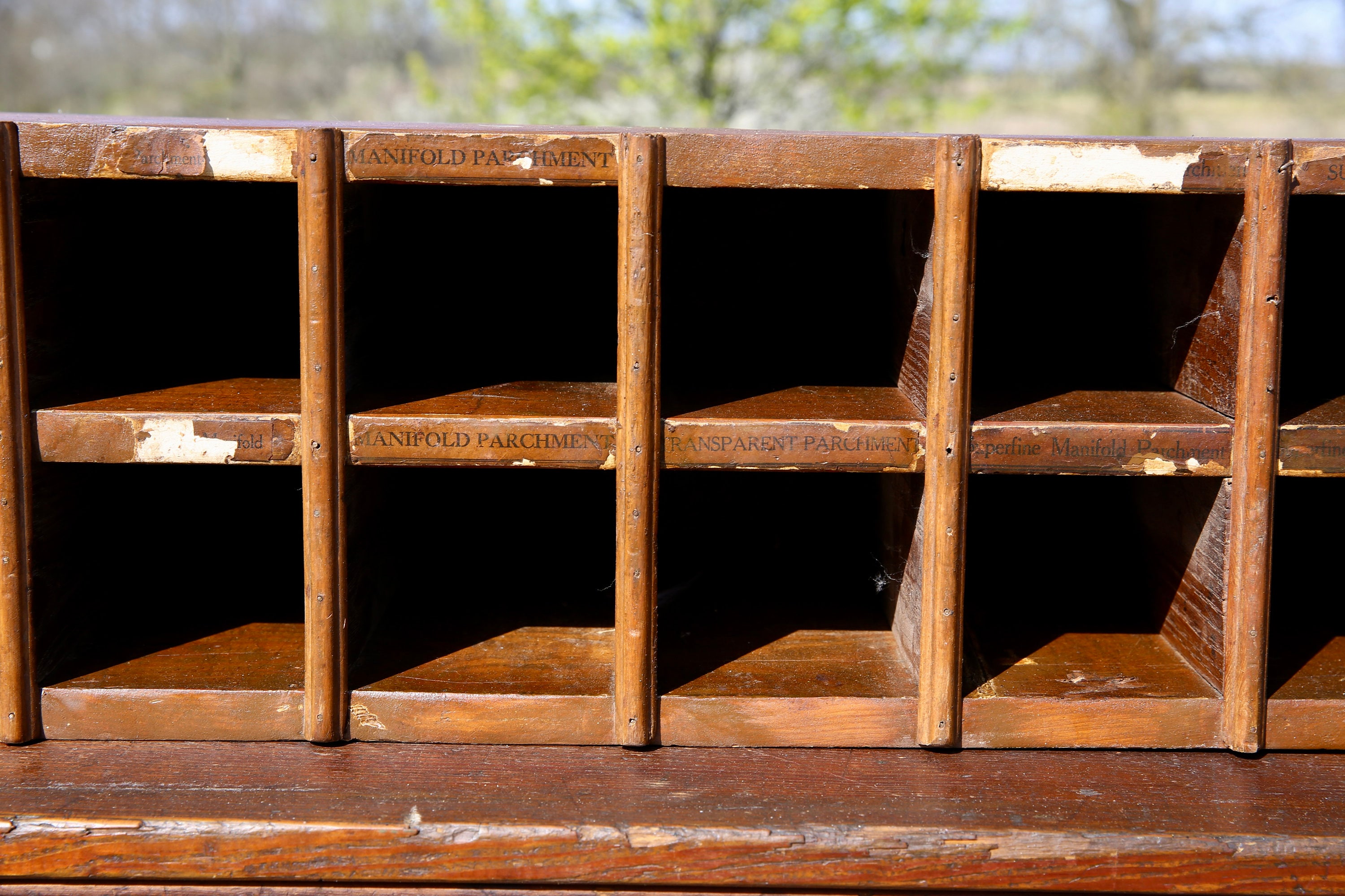 Vintage Wood Cubby Apothecary Cabinet Mailbox Parts Bin Storage ...