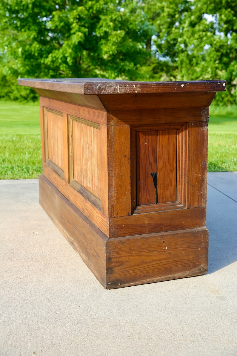 Antique Store Counter Kitchen Island Wood Bar General Store Vintage ...