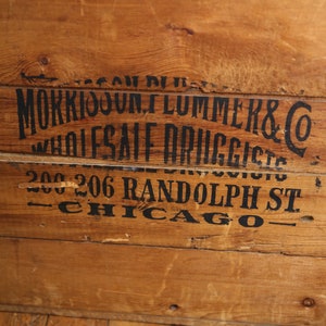 Antique Apothecary Druggist Wood Crate Box Chest Morrison Plummer Co ...