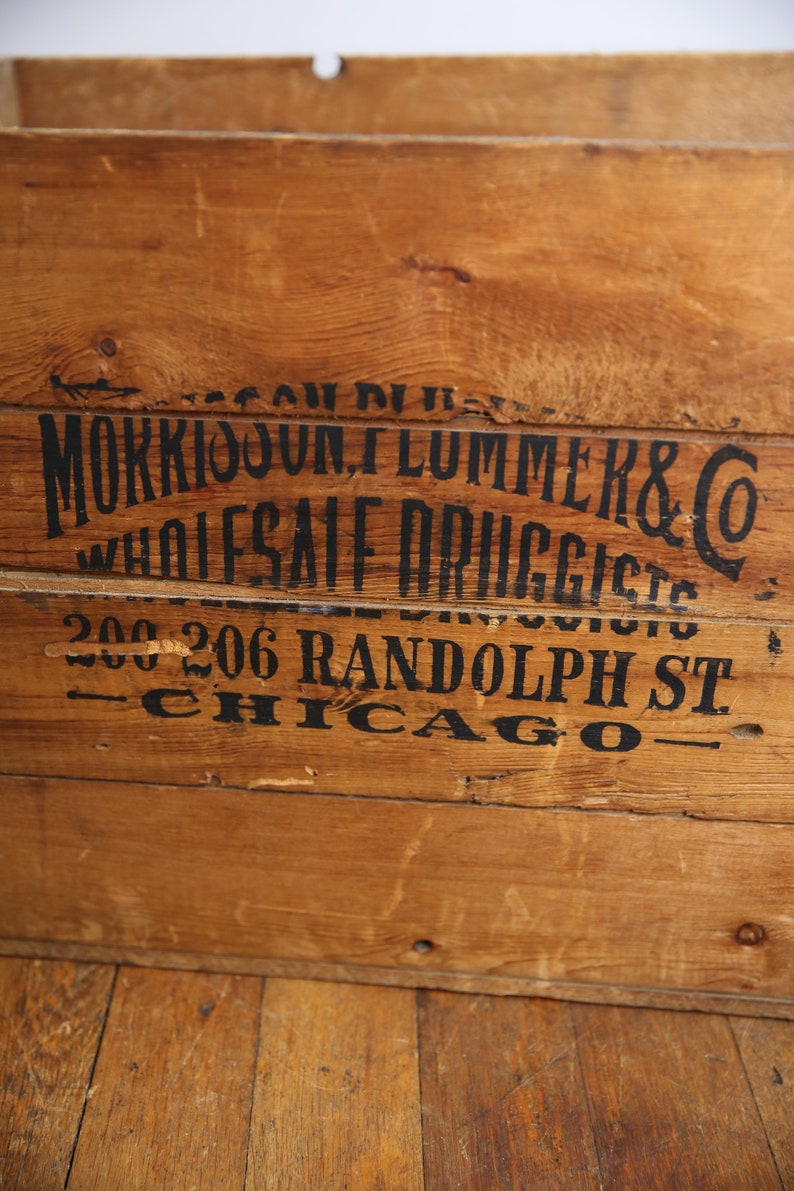 Antique Apothecary Druggist Wood Crate Box Chest Morrison Plummer Co ...