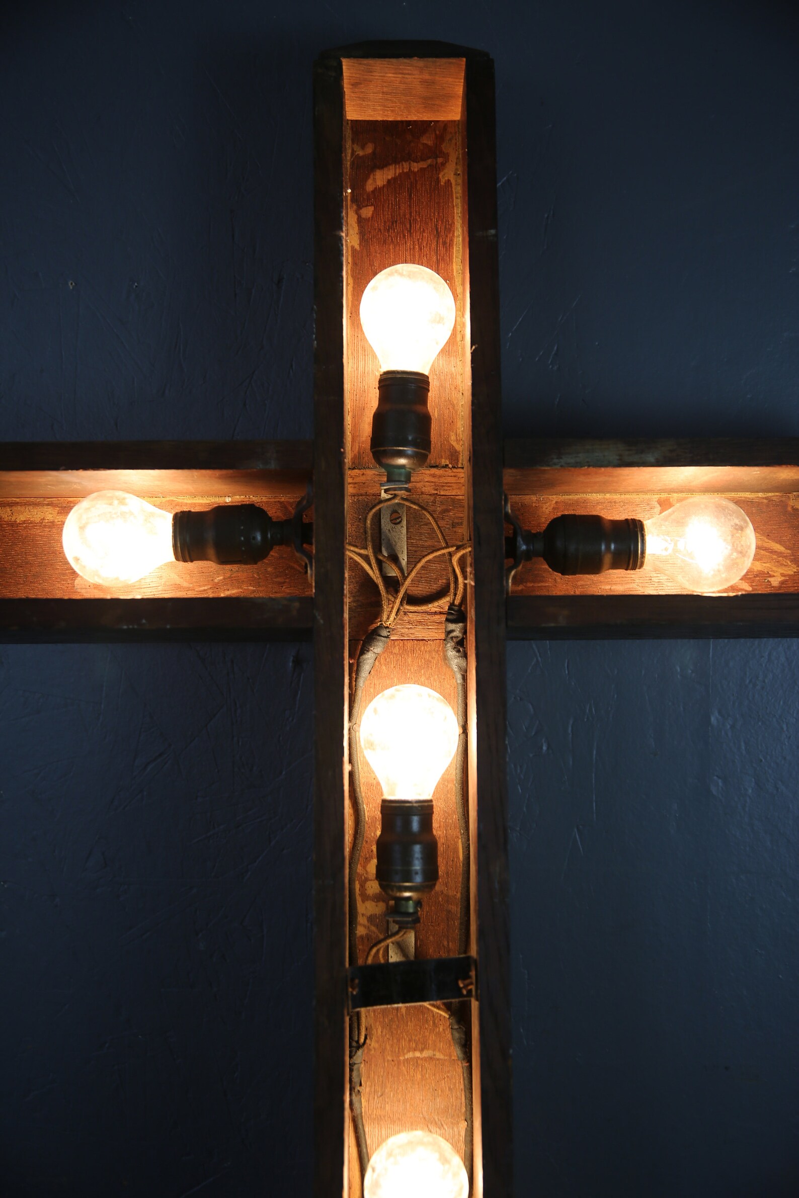 Antique Church or Funeral Home Wooden Lighted Cross Crucifix - Etsy