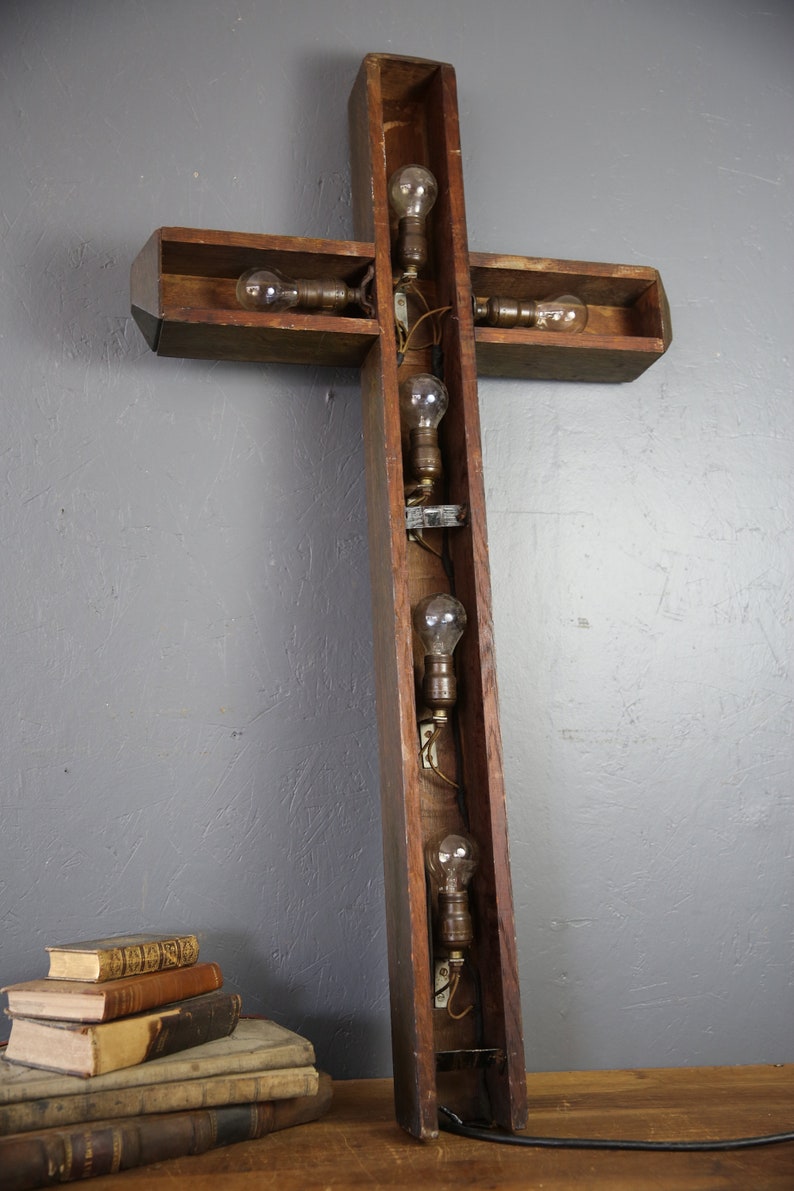 Antique Church or Funeral Home Wooden Lighted Cross Crucifix - Etsy