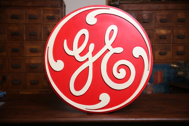 Vintage General Electric Script Logo GE Fan Industrial Sign - Etsy