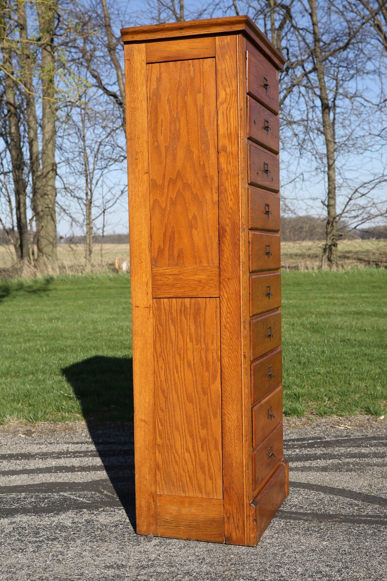 Antique Apothecary Cabinet Wood File Box Document Storage - Etsy