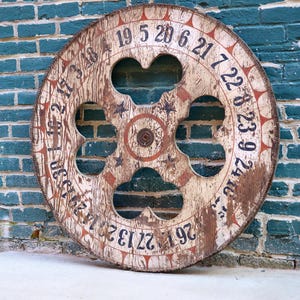 Antique Wood Carnival Gaming Wheel Vintage Casino Gambling Game 42 ...