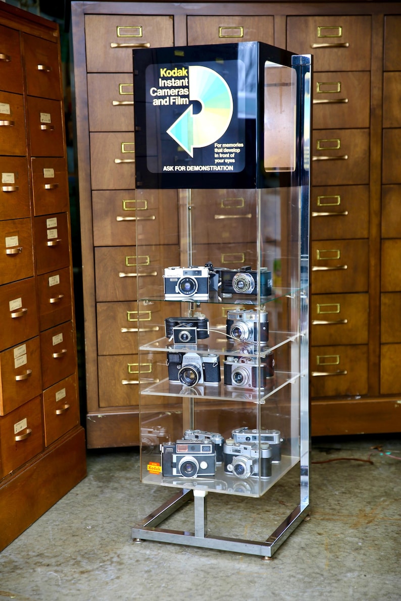 Vintage Kodak Camera Store Display Case Film Cabinet Light up Box RARE ...