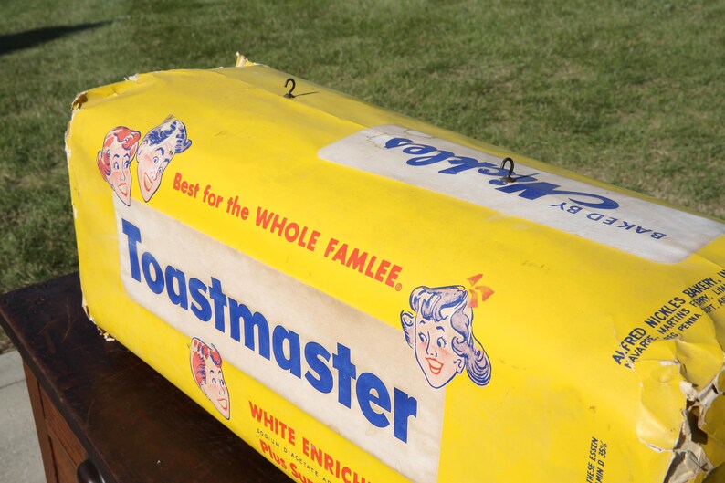Vintage 1950s Nickles Toastmaster Bread Sign Store Display Bakery Lima ...