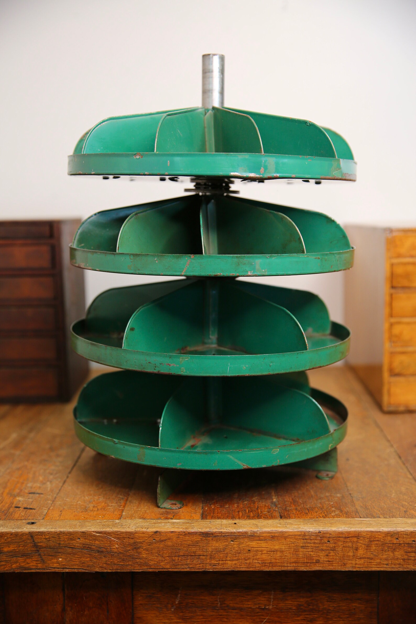 Vintage Industrial Rotating Parts Tool Bin Metal Countertop Shop ...