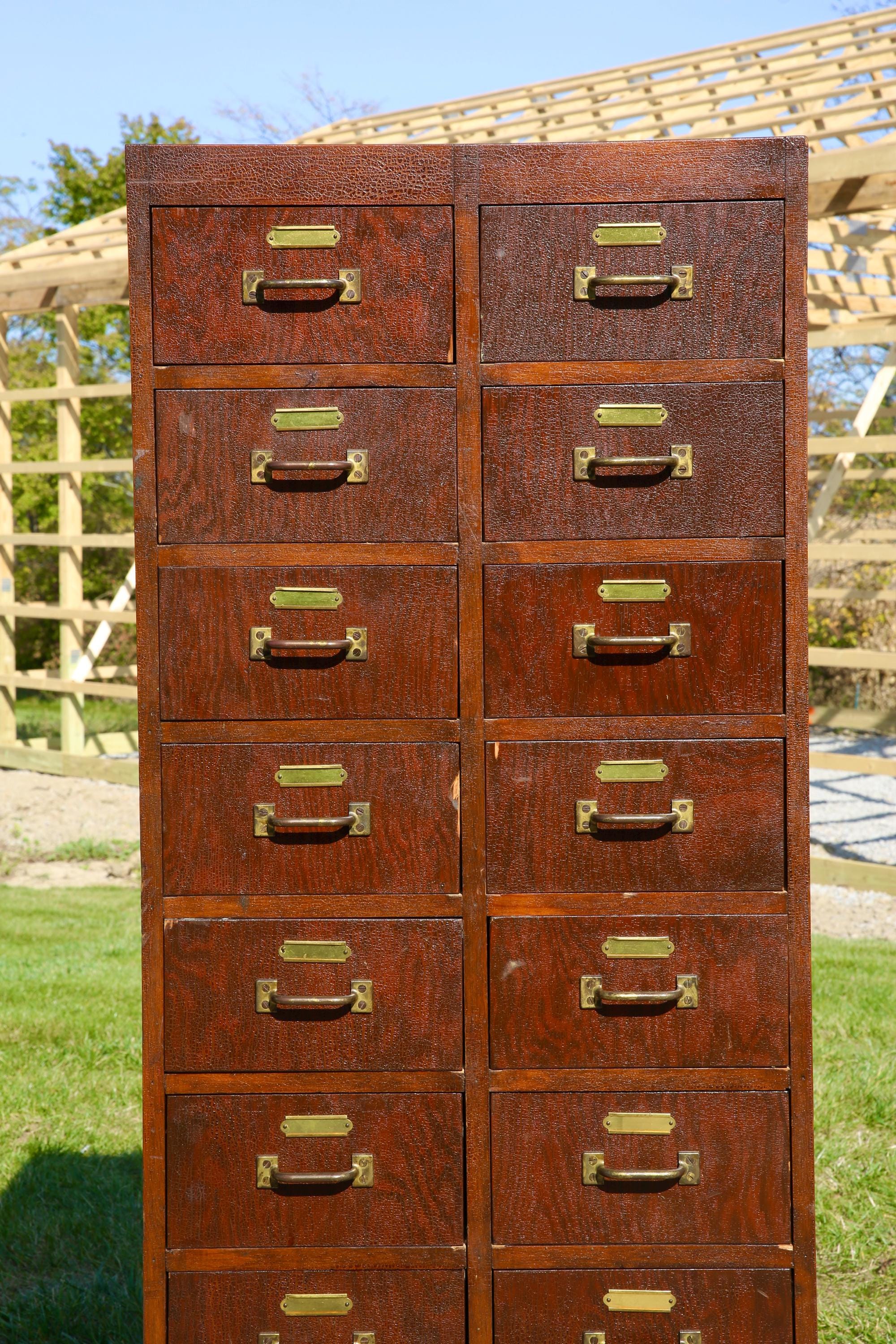 Vintage Wood Library Card Catalog Apothecary Drawer Cabinet Office File ...