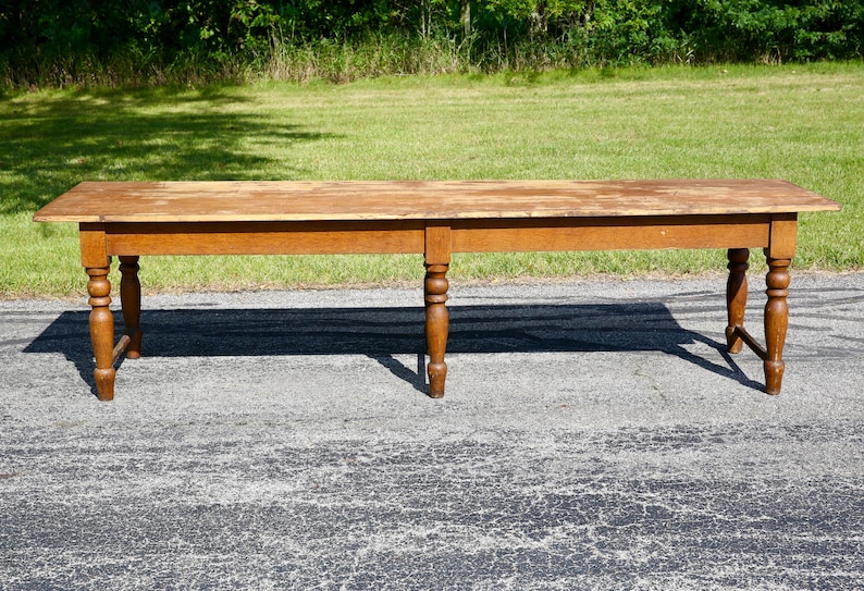Vintage Harvest Table Kitchen Island Dining Room Table Antique Rustic ...