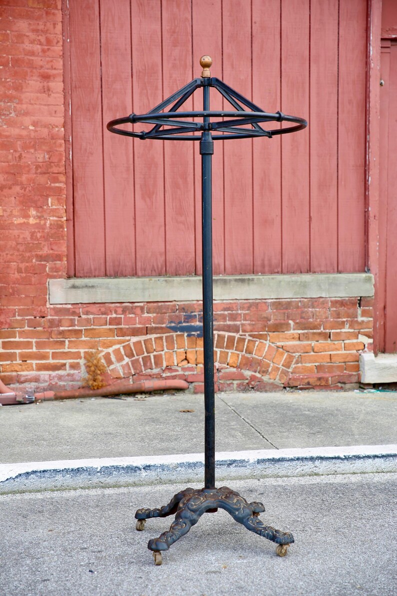 Antique Cast Iron Base Coat Hat Rack Industrial Clothing Rack Hall Tree ...