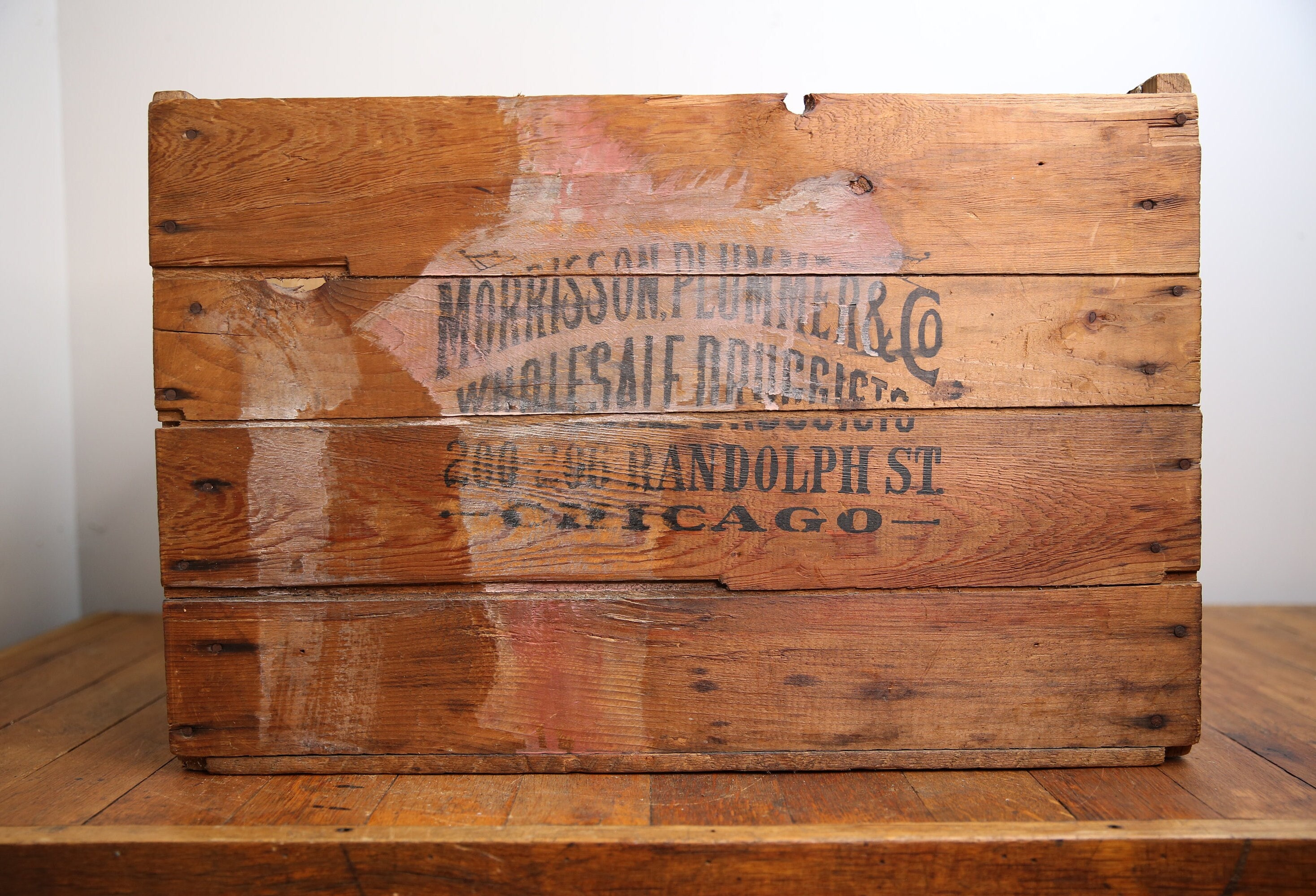 Antique Apothecary Druggist Wood Crate Box Chest Morrison Plummer Co ...