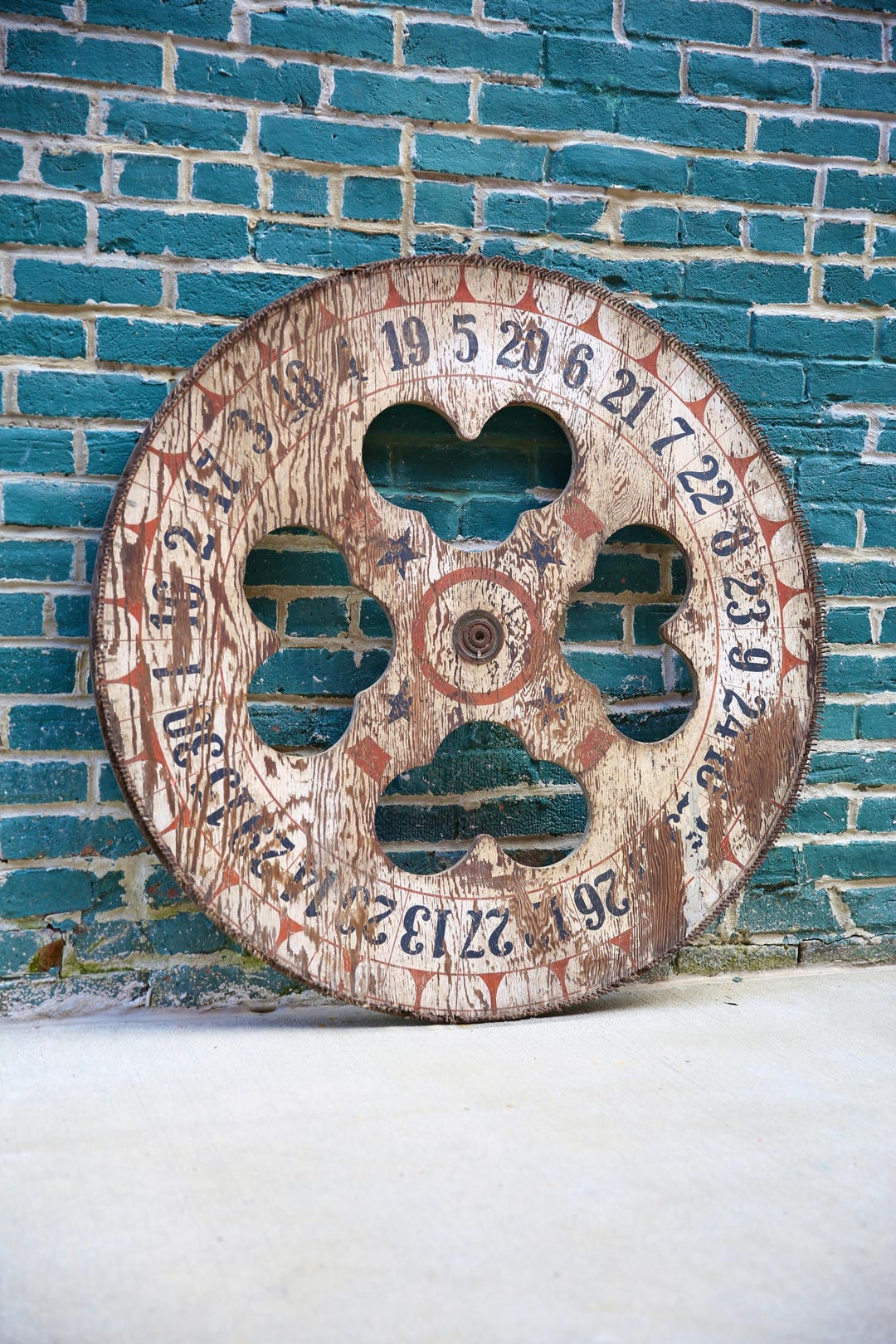 Antique Wood Carnival Gaming Wheel Vintage Casino Gambling Game 42 ...