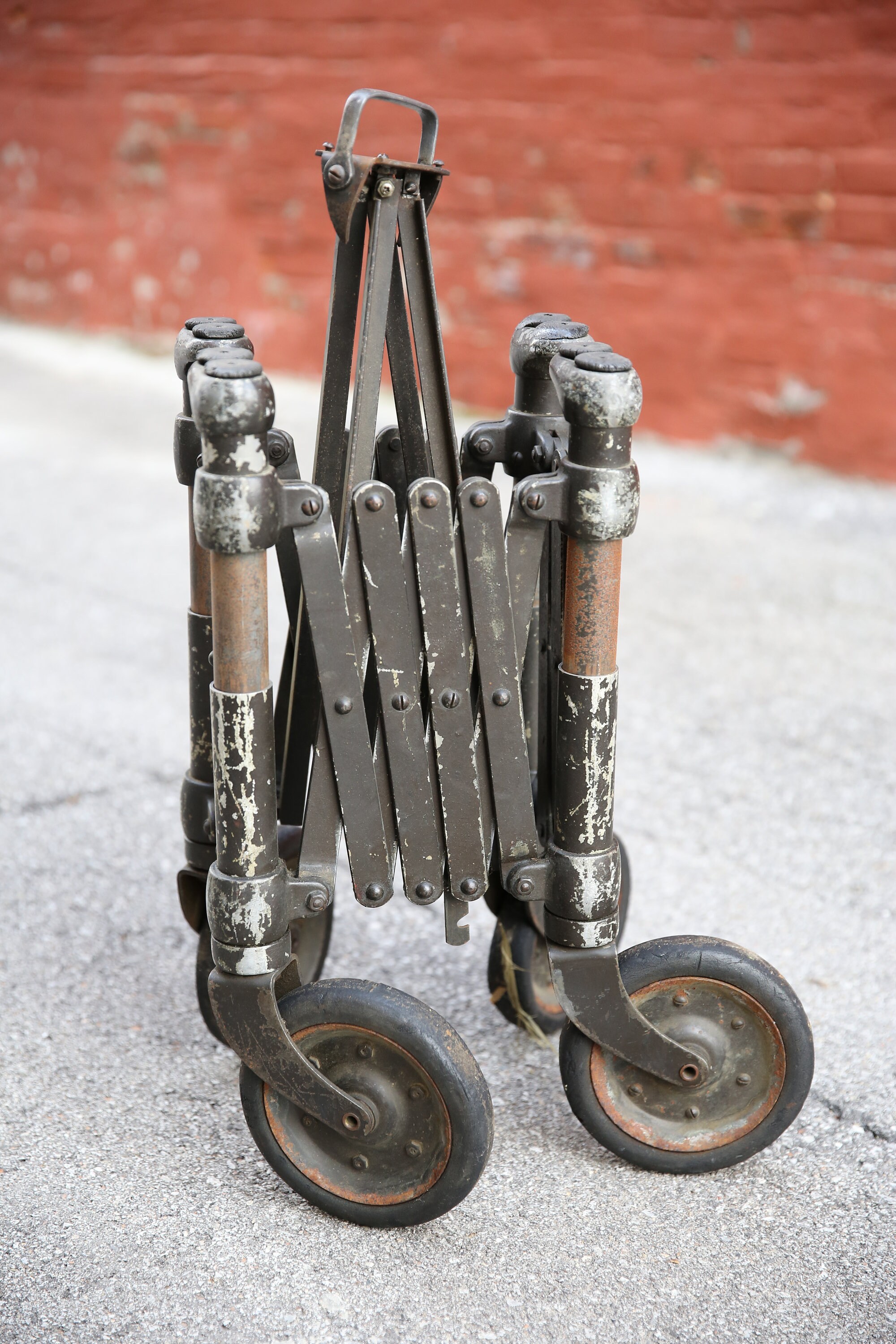 Antique Funeral Folding Cart Trolley Coffin Stand Casket Coffee Table ...