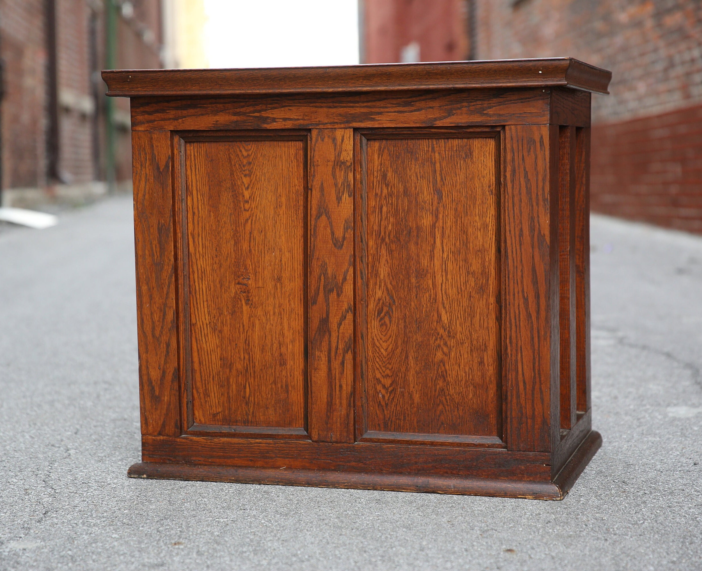 Antique Store Counter Wood Slot Machine Stand Table Kitchen Island Bar ...