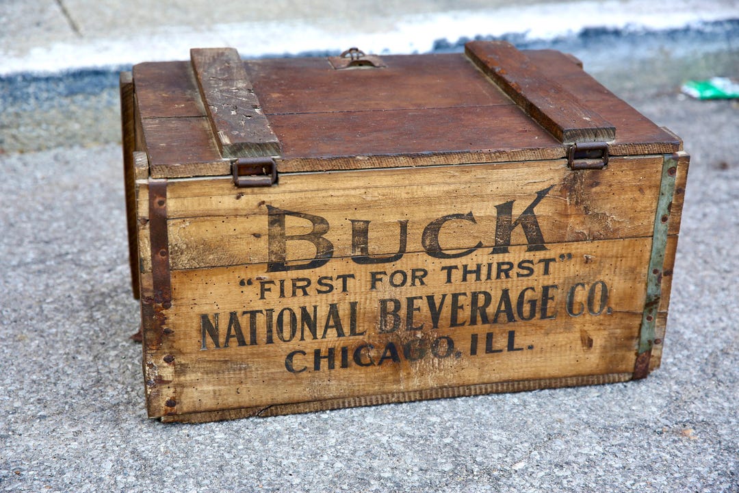Buck Beer Crate Wooden Case Box With Bottle Divider Pre Prohibition ...