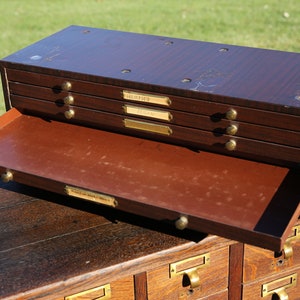 Vintage Watch Parts Metal Cabinet Watchmaker 6 Drawer Chest Box ...