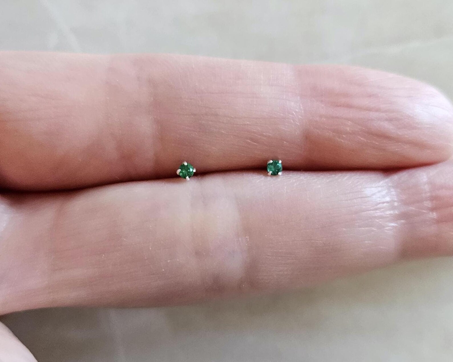Sterling Silver Minimal Stone Earrings | Dainty Small Rhinestone ...