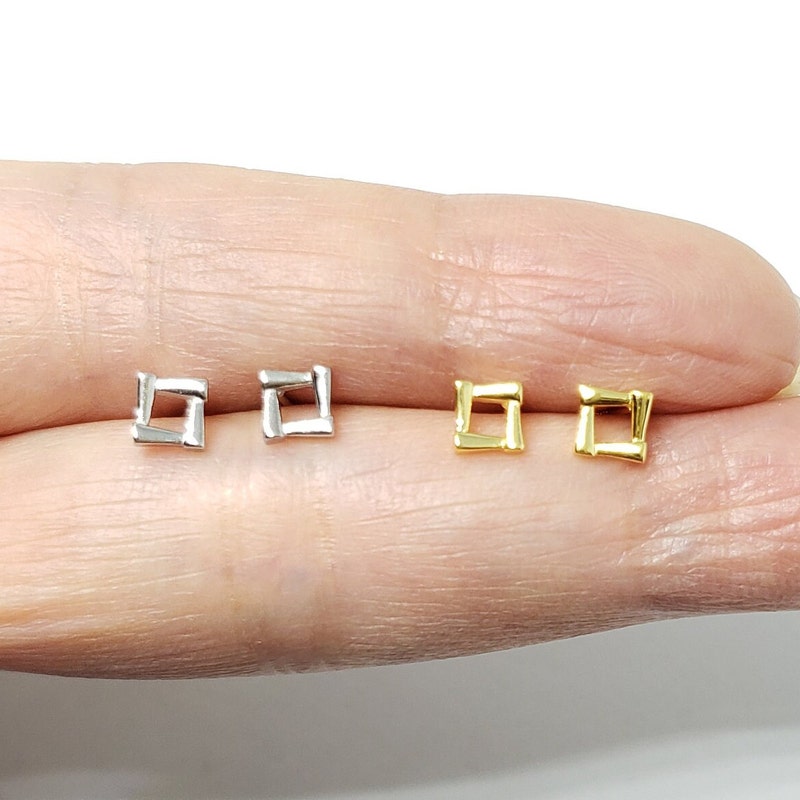 Square Stud Earring - Etsy