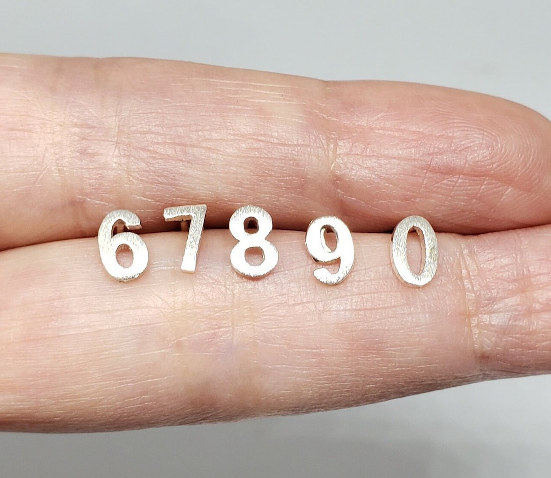 Sterling Silver Numbers Earrings 925 Sterling Silver Stud Earrings ...