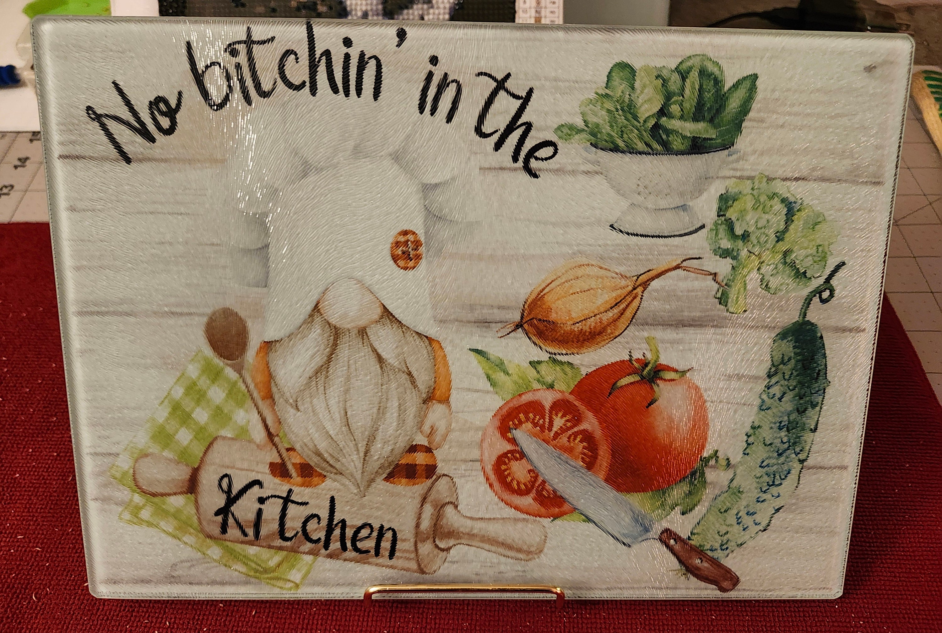 Glass Sublimated Cutting Board No Bitchin in the Kitchen. This Cutting ...