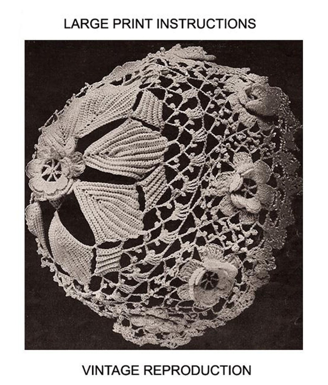 Antique Crochet Pattern 1910 Irish Lace Baby BONNET, Vintage Pattern ...