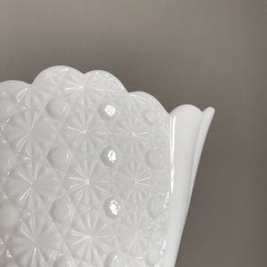 Vintage Fenton Daisy and Button Pattern White Milk Glass Flared Vase - Etsy